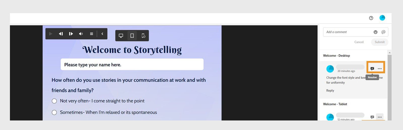 Share a Captivate project for review